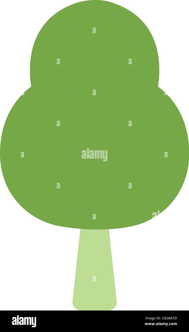 Small green tree, illustration, vector on a white background Stock ...