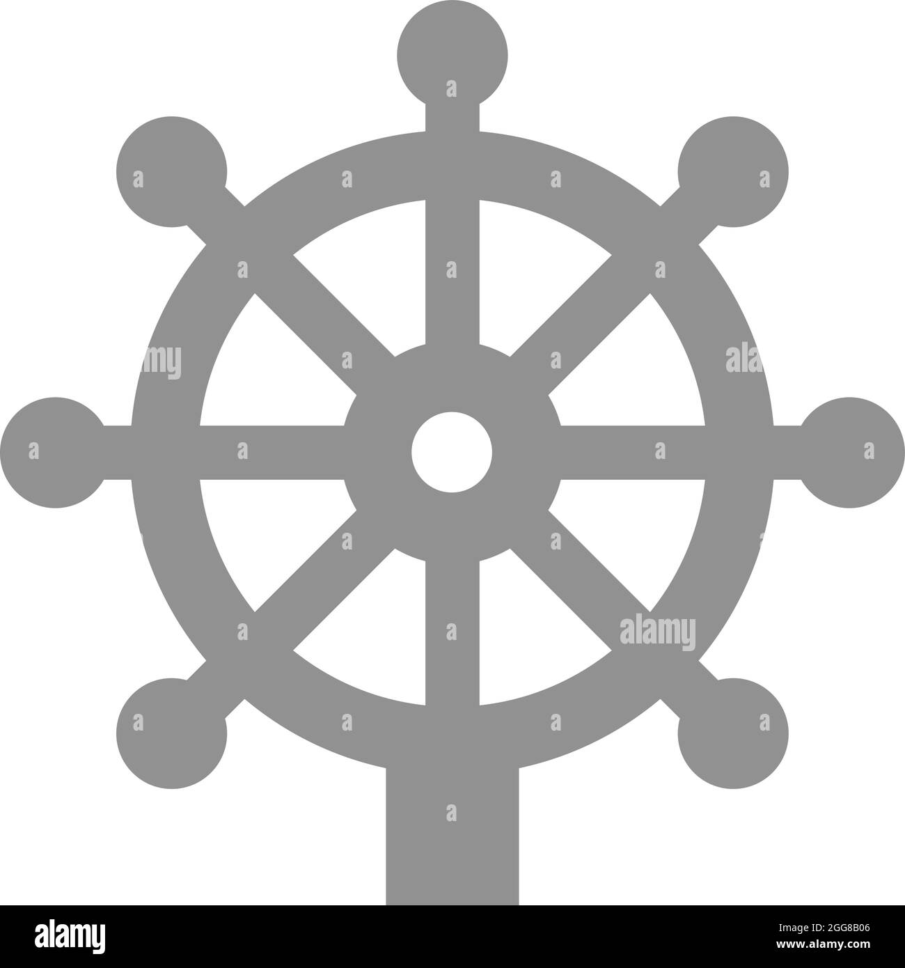 Ship wheel, illustration, vector on a white background Stock Vector ...