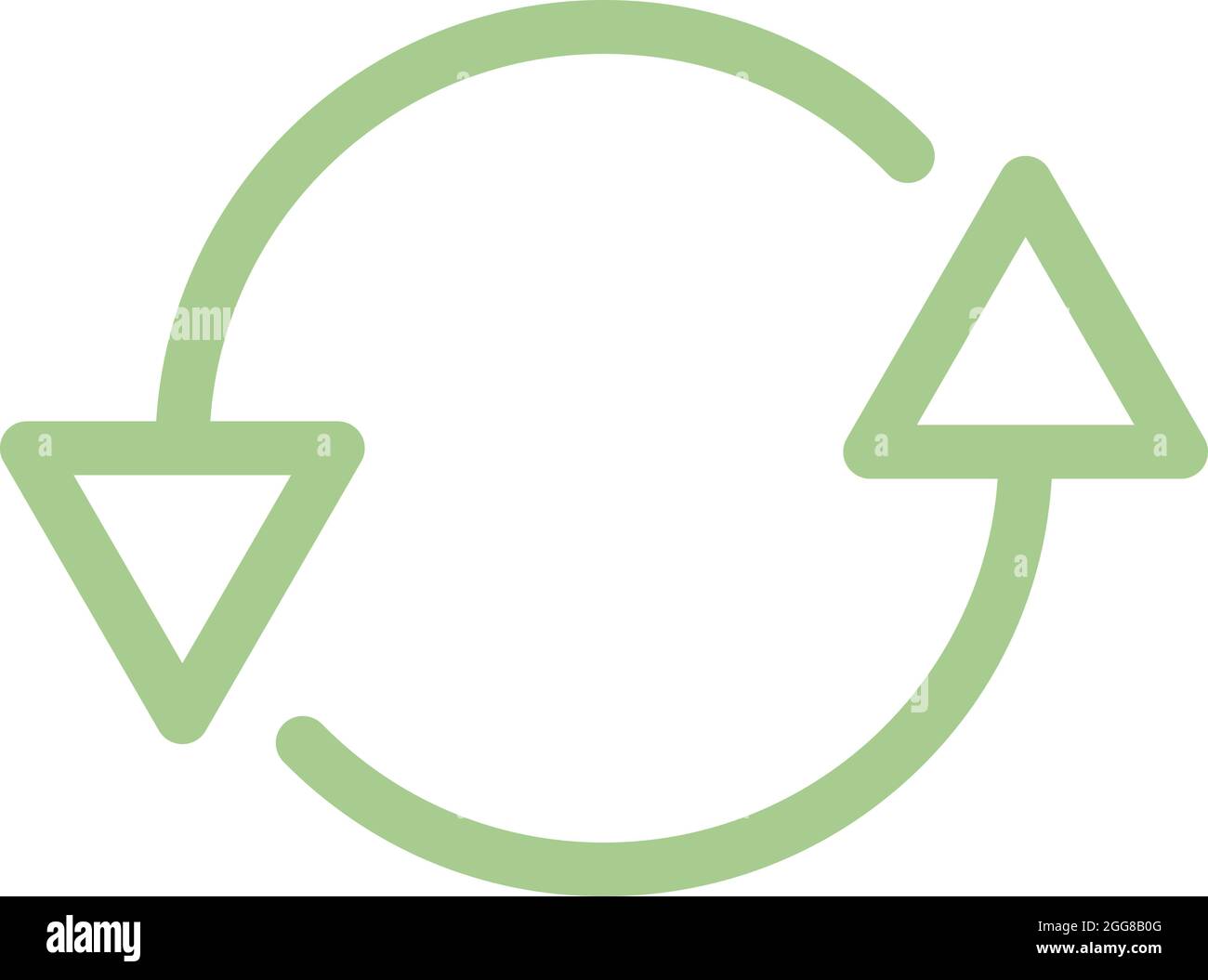 Green reuse sign, illustration, vector on a white background Stock ...