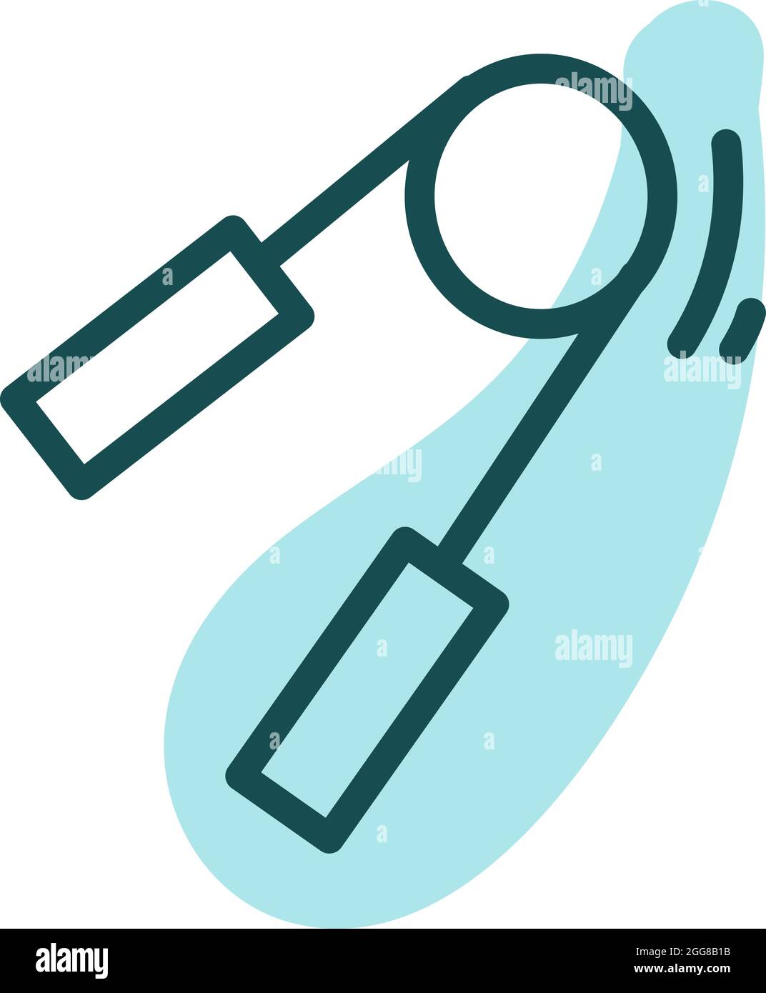 Blue jumping rope, illustration, vector on a white background Stock ...