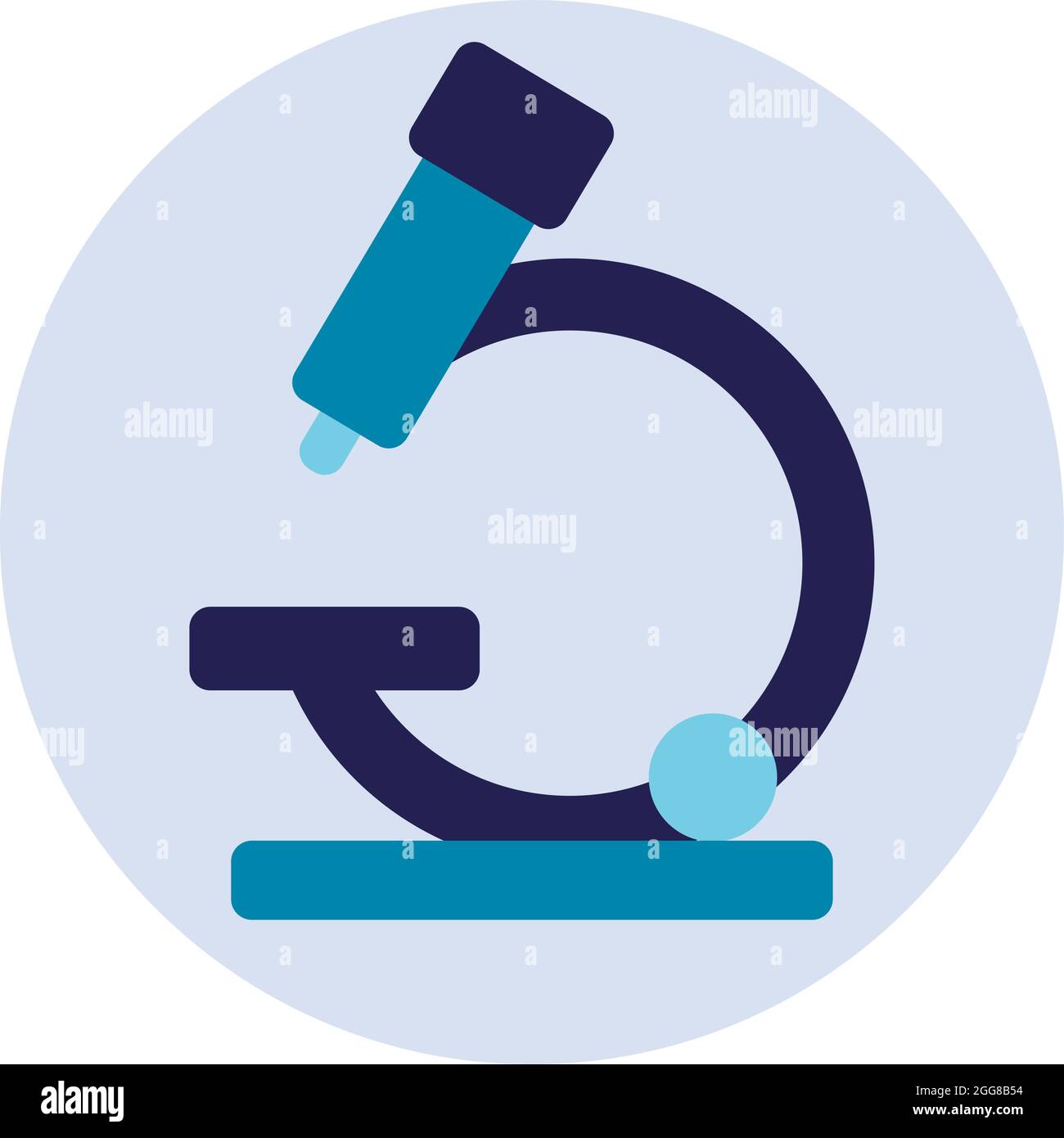 Blue microscope, illustration, vector on a white background Stock ...