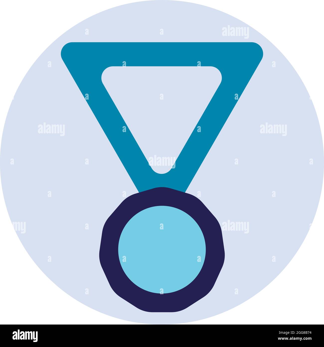 Blue medal, illustration, vector on a white background Stock Vector ...