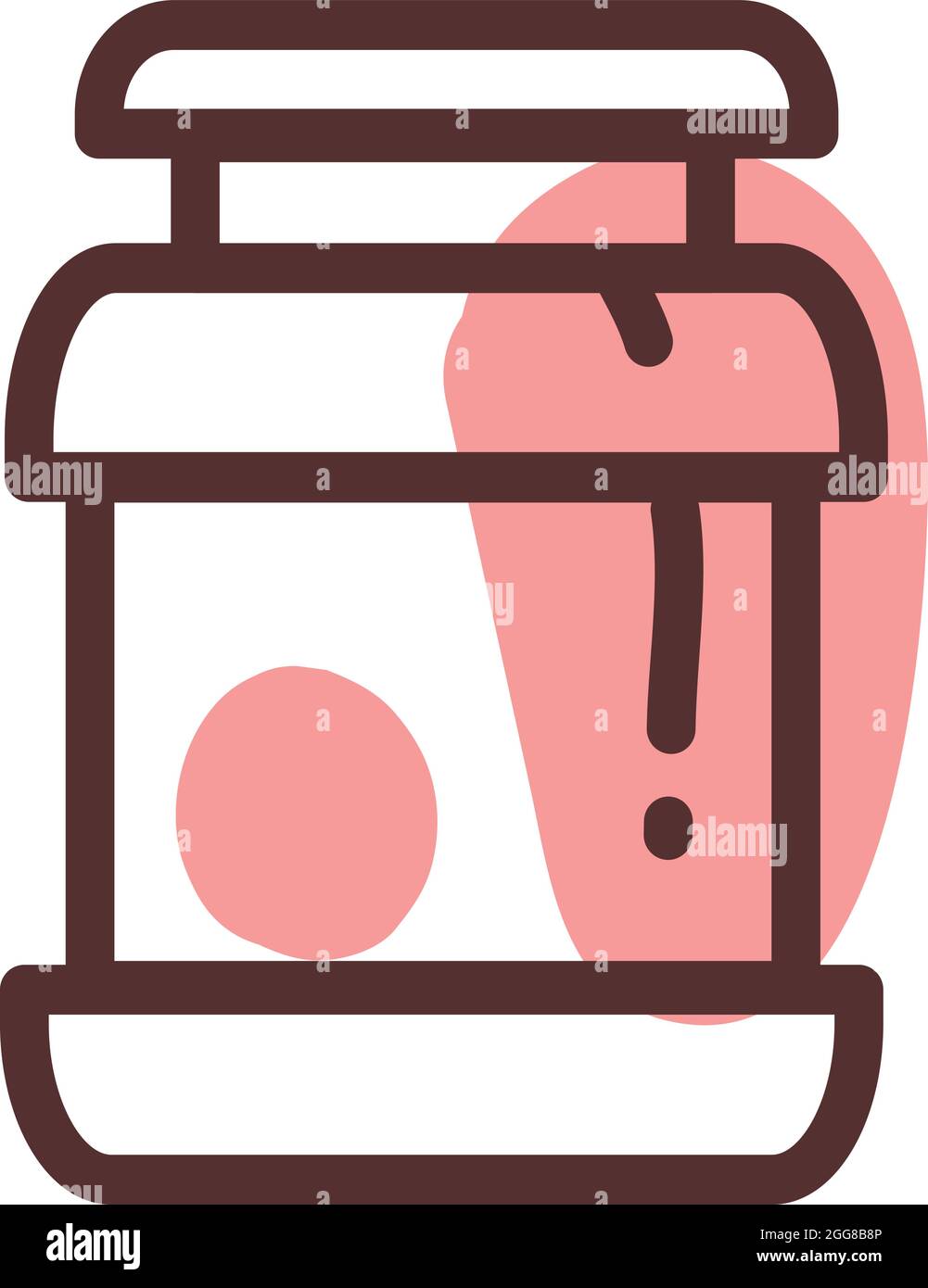 Cranberry jam jar, illustration, vector on a white background Stock ...