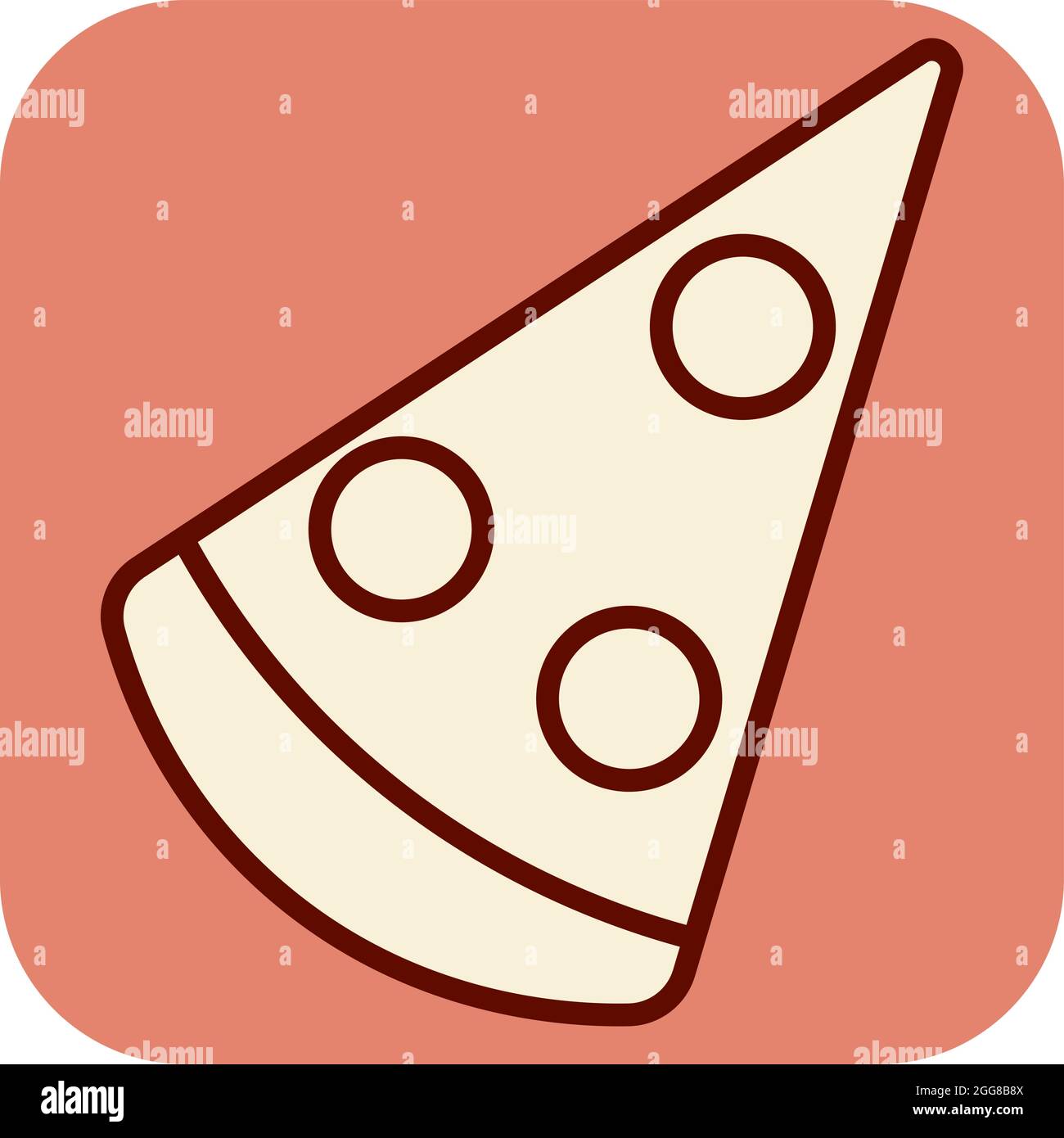 Plain Pizza slice, illustration, vector on a white background Stock ...
