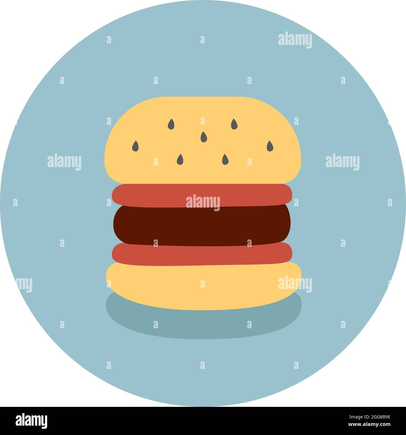Simple burger, illustration, vector on a white background Stock Vector ...