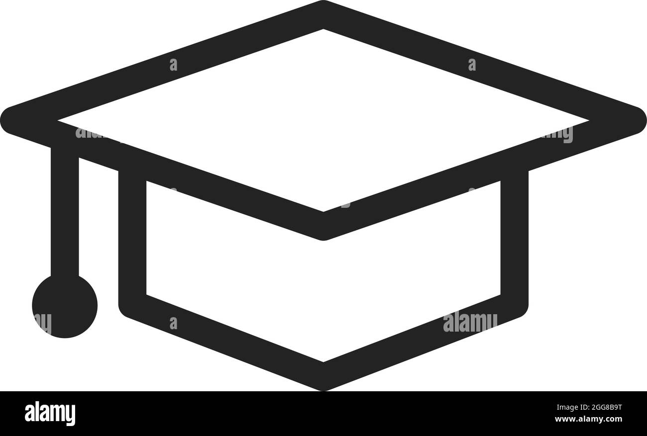 Graduation hat, illustration, vector on a white background Stock Vector ...