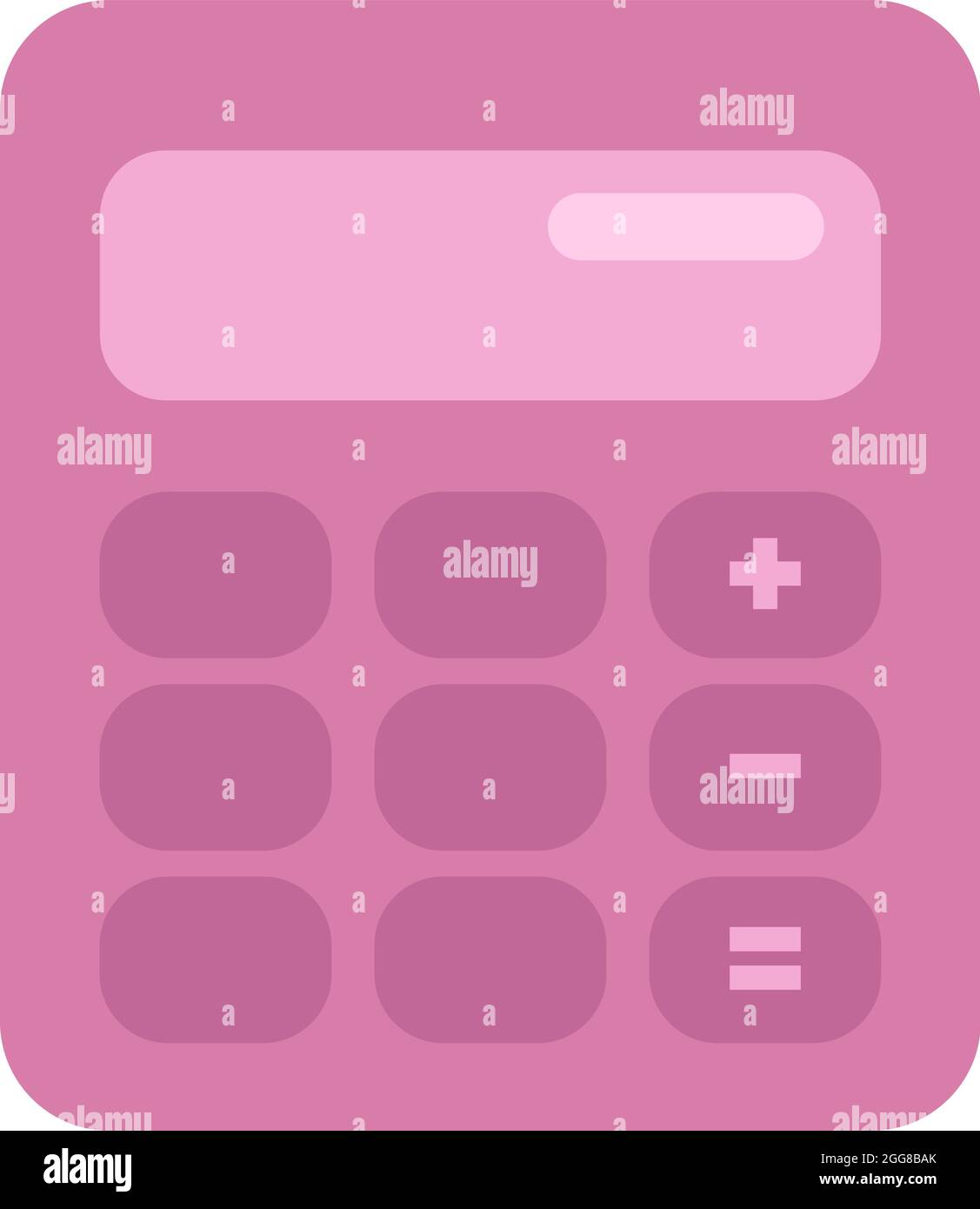 Pink calculator, illustration, vector on a white background Stock ...