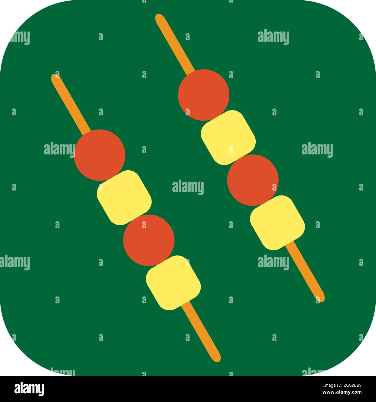 Barbeque on stick, illustration, vector on a white background Stock ...