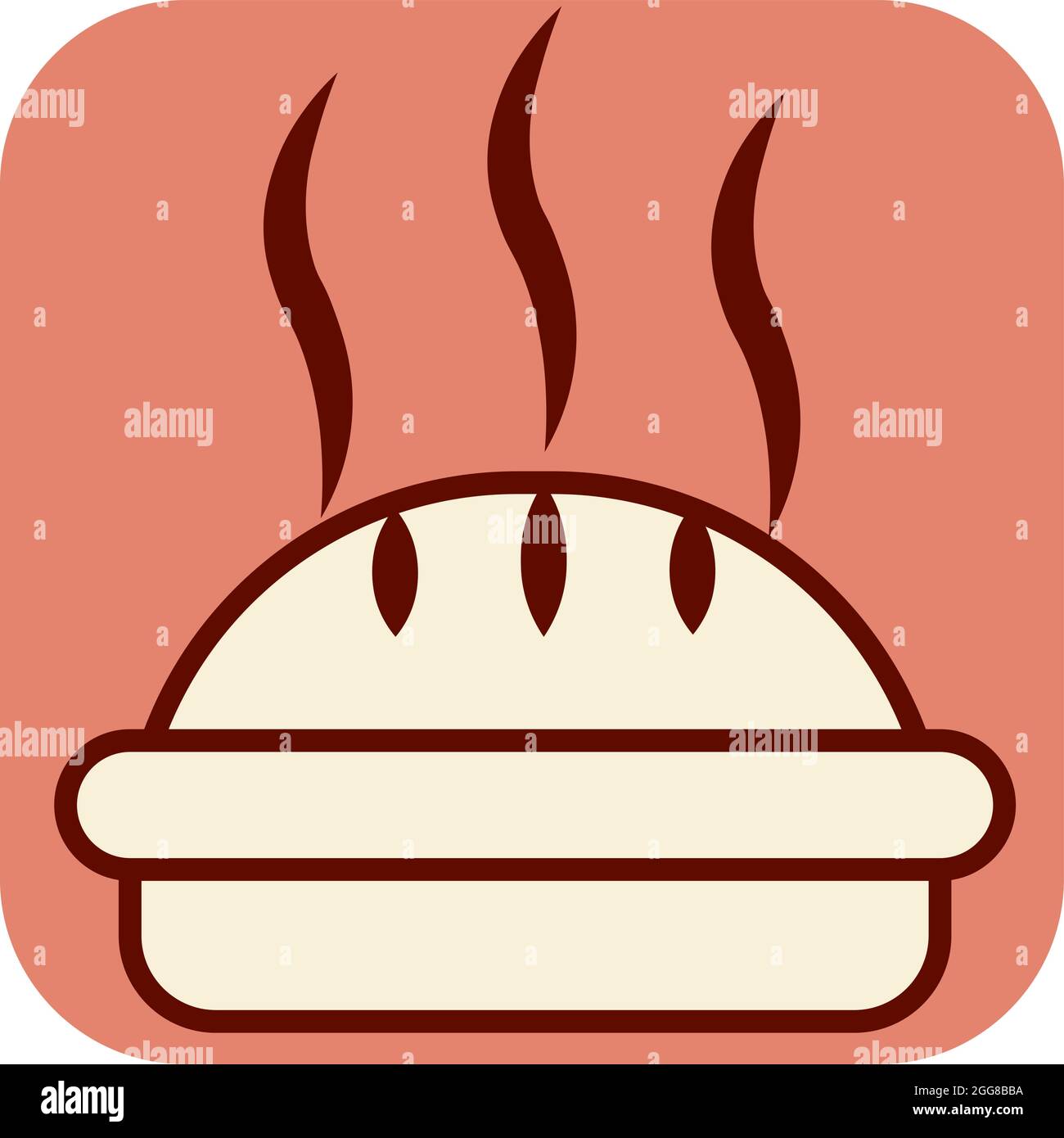 Baked pie, illustration, vector on a white background Stock Vector ...