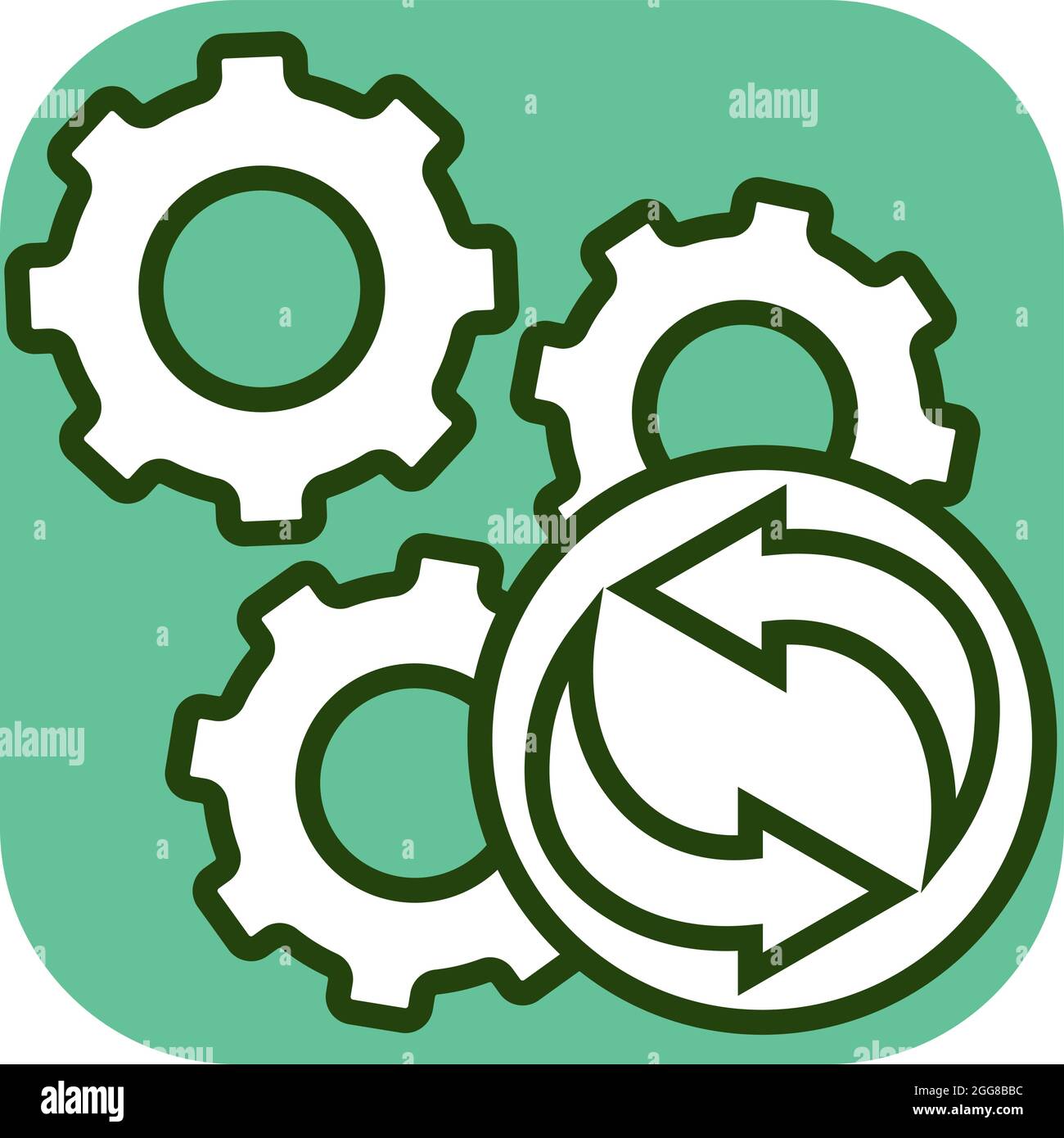 Engines and arrows, illustration, vector on a white background Stock ...