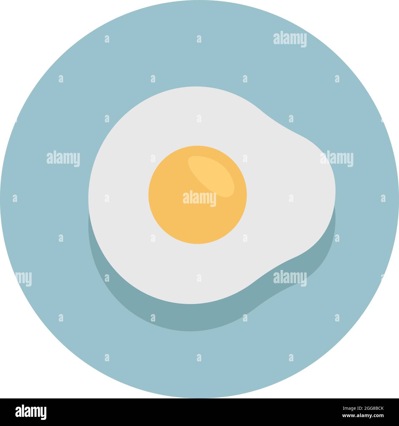 Sunny side up egg, illustration, vector on a white background Stock ...
