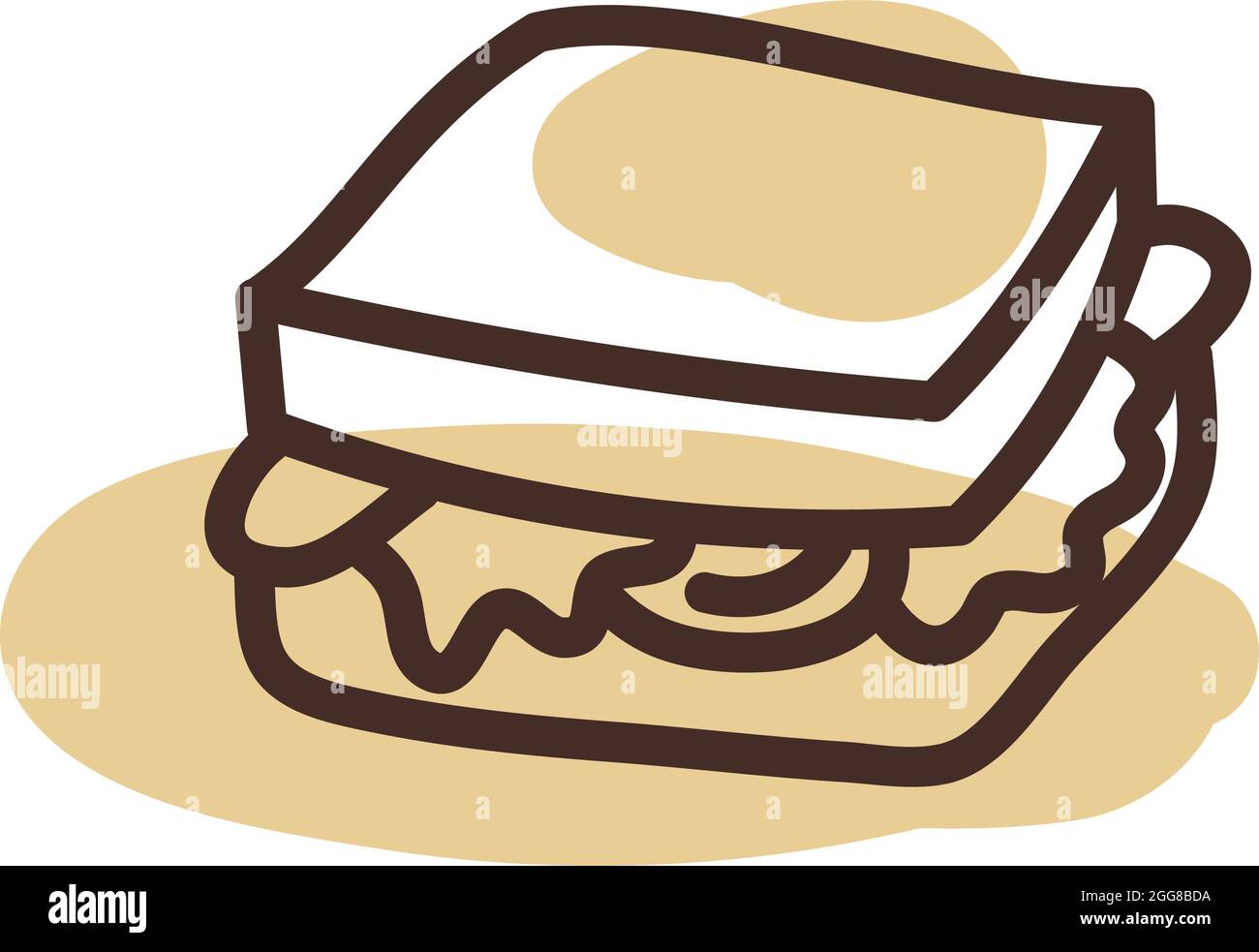 Fresh sandwich, illustration, vector on a white background Stock Vector ...