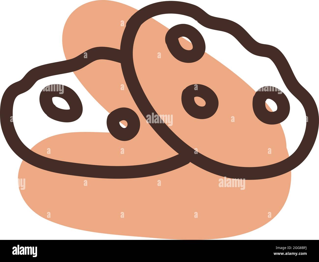 Two cookies, illustration, vector on a white background Stock Vector ...