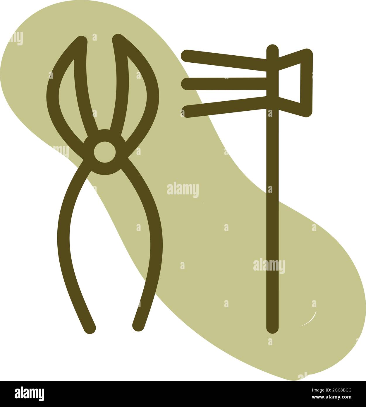 Gardening fork, illustration, vector on a white background Stock Vector ...