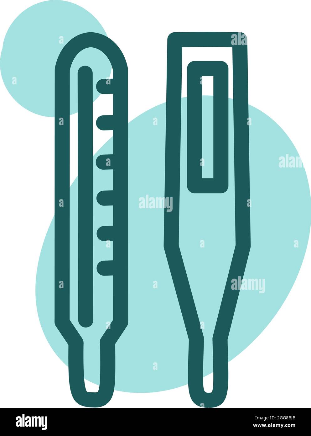 Blue thermometer, illustration, vector on a white background Stock ...