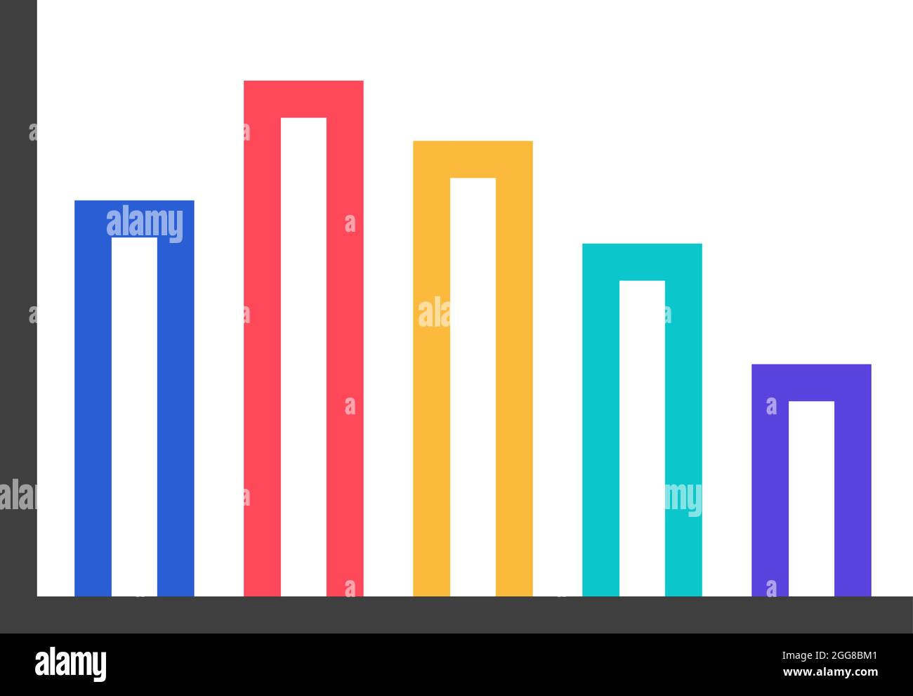 Colorful marketing graph, illustration, vector on a white background ...