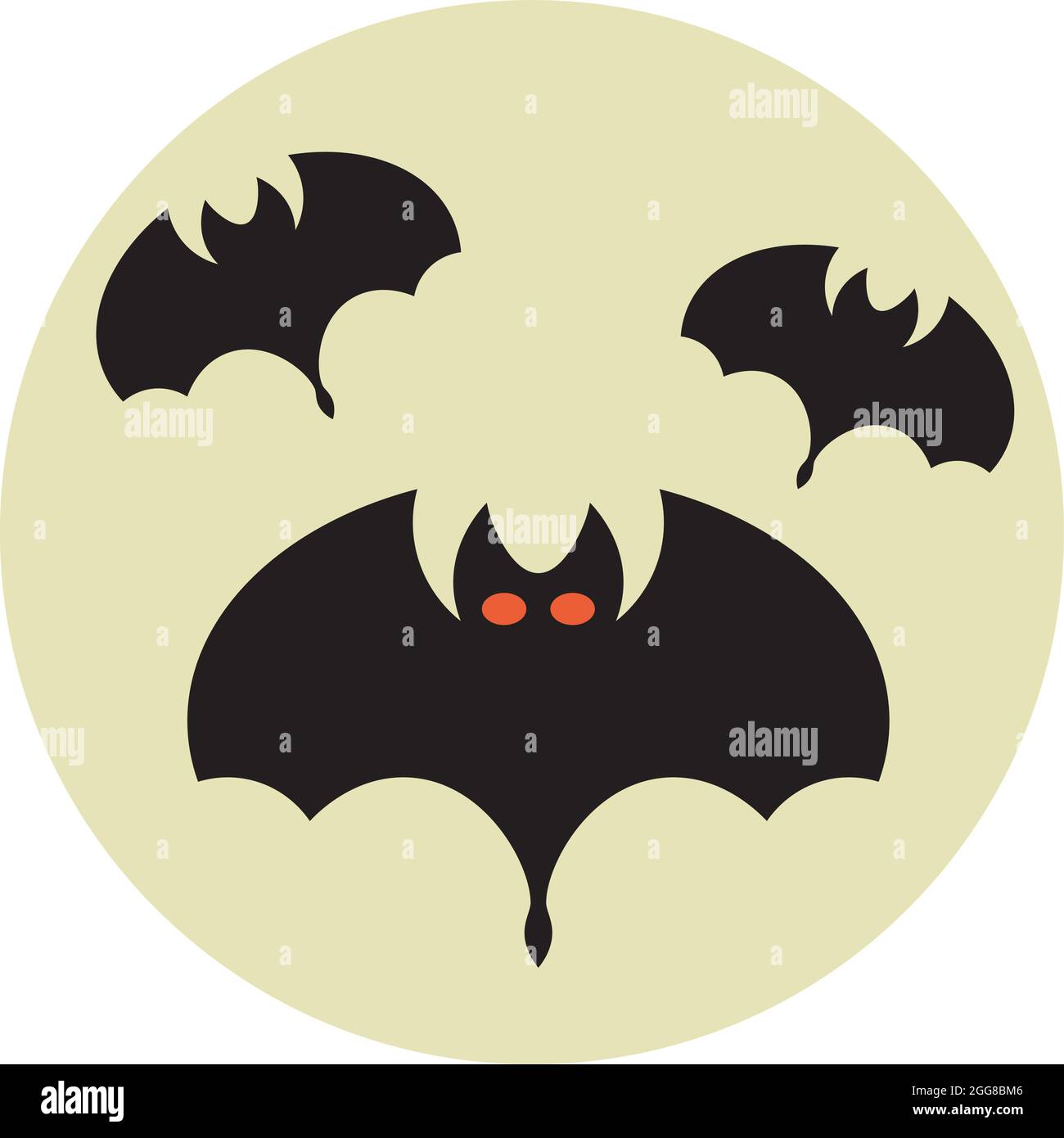 Three bats, illustration, vector on a white background Stock Vector ...