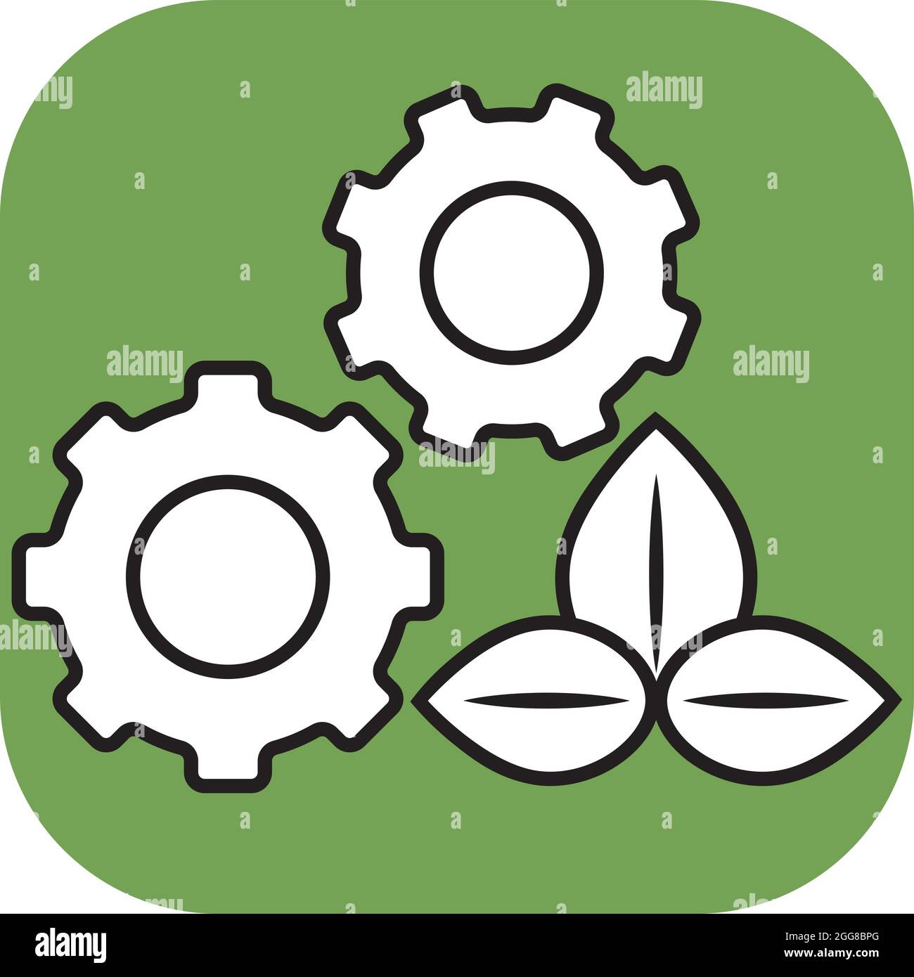 Engine with leaf, illustration, vector on a white background Stock ...