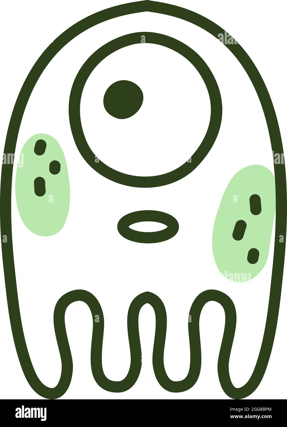 Scared monster with one eye, illustration, vector on a white background ...