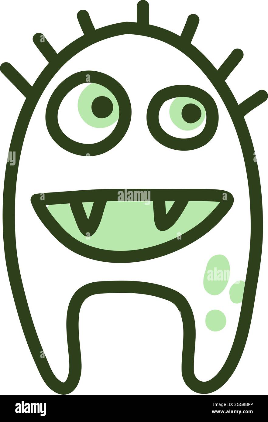 Monster with short hair, illustration, vector on a white background ...