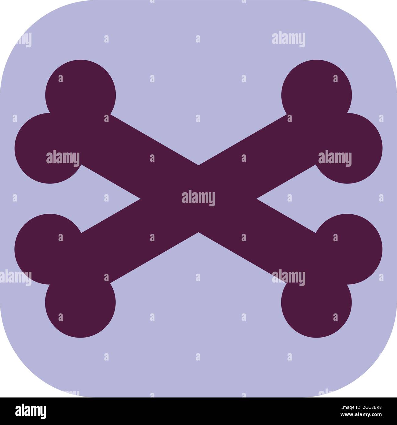 Two purple bones, illustration, vector on a white background Stock ...