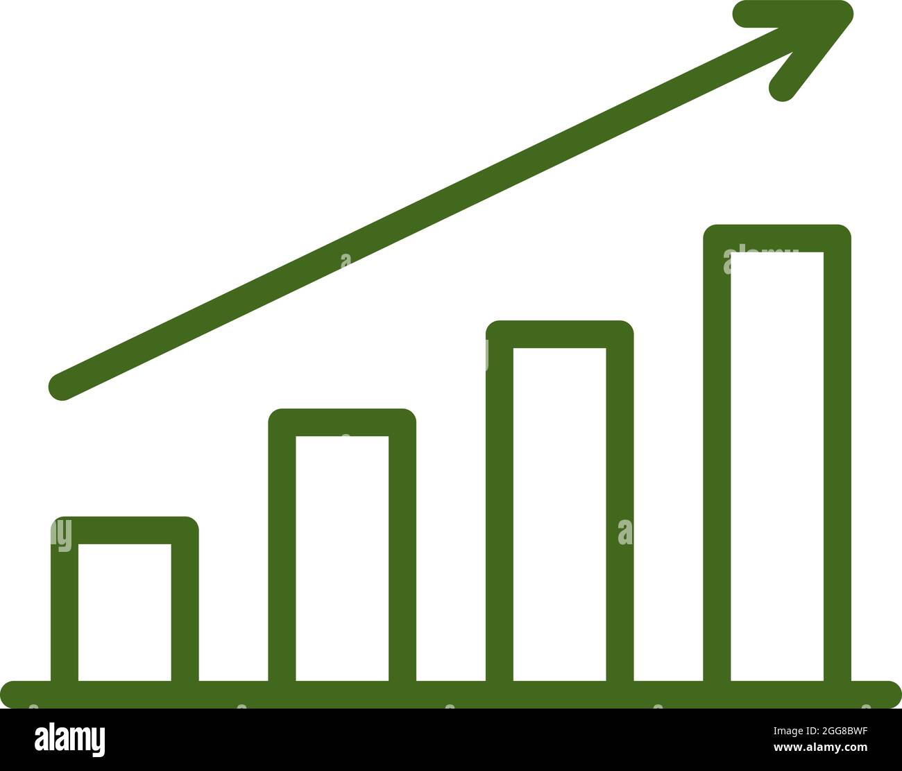 Vector growing graph icon. Financial Report vector icon. White ...
