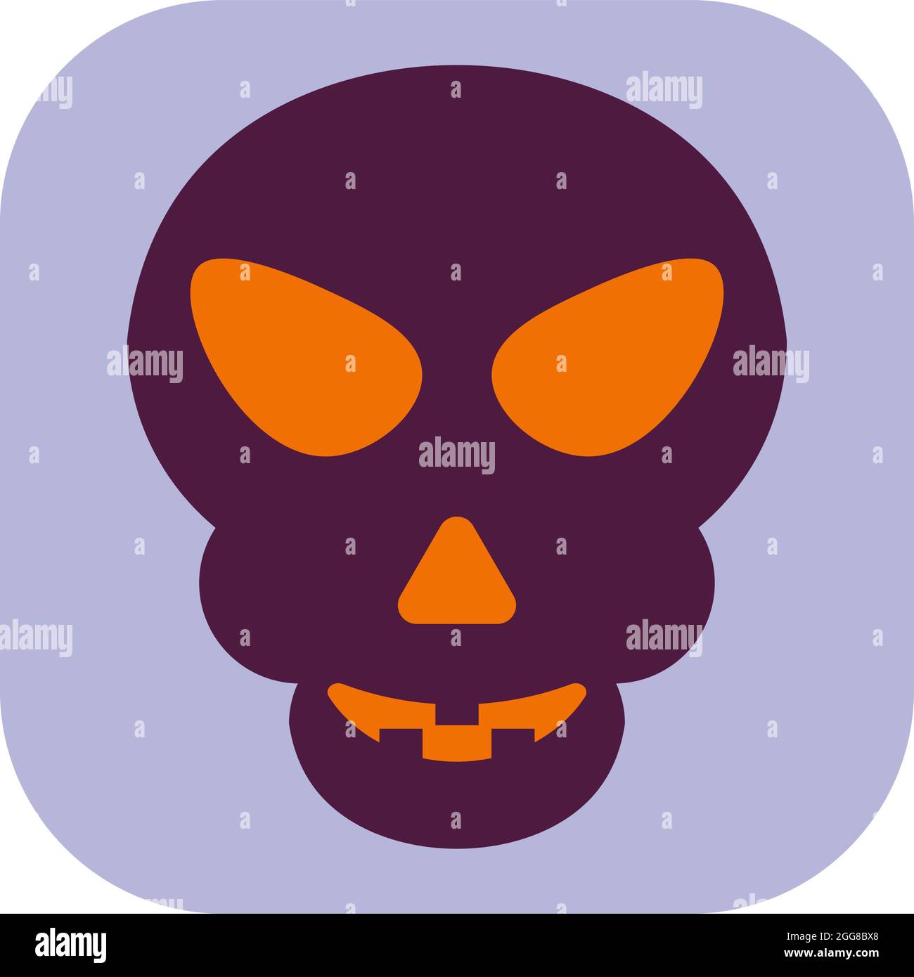 Purple skull, illustration, vector on a white background Stock Vector ...