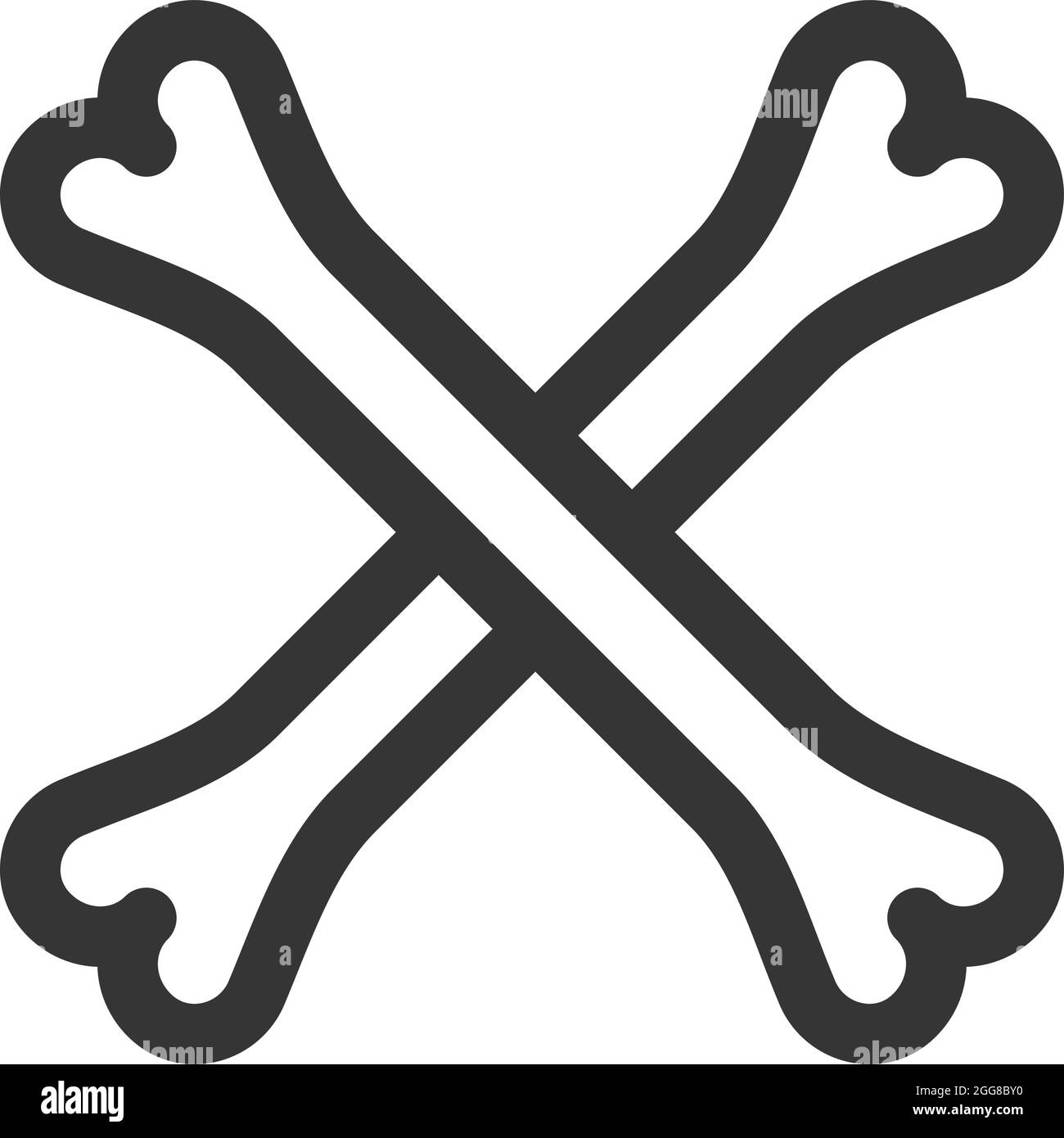 Two bones, illustration, vector on a white background Stock Vector ...