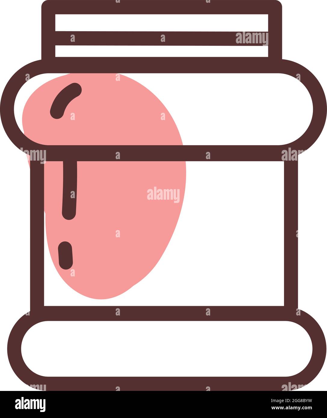 Rose hip jam jar, illustration, vector on a white background Stock ...