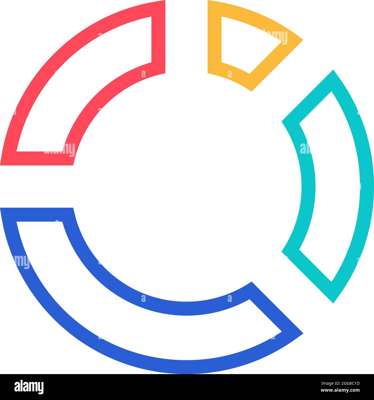 Colorful circle graph, illustration, vector on a white background Stock ...
