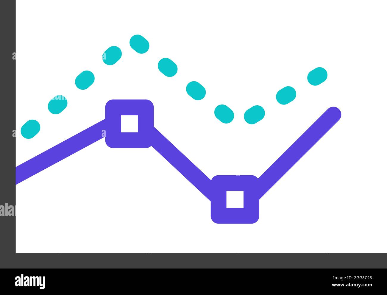 Blue graph, illustration, vector on a white background Stock Vector ...