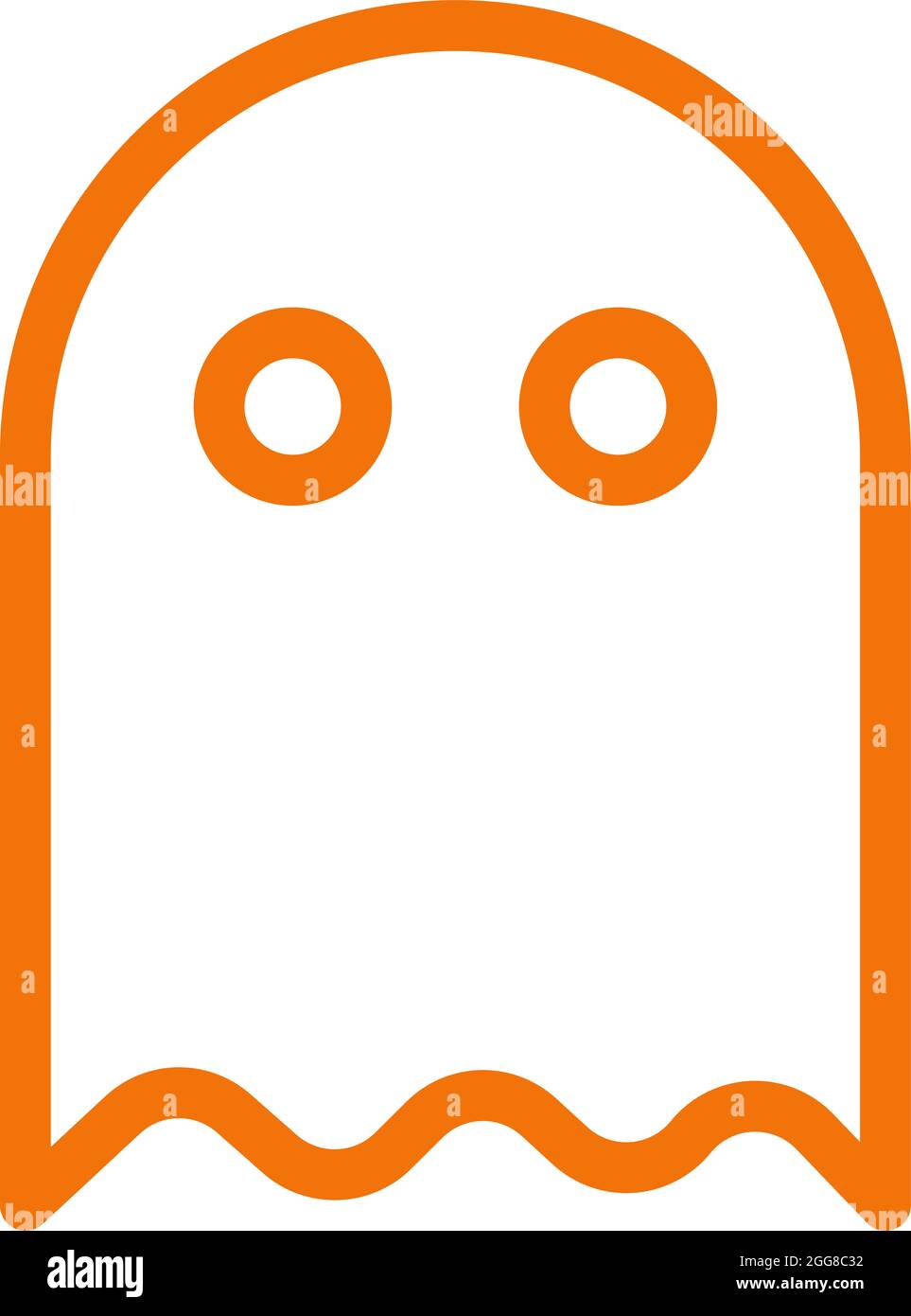 Orange ghost, illustration, vector on a white background Stock Vector ...