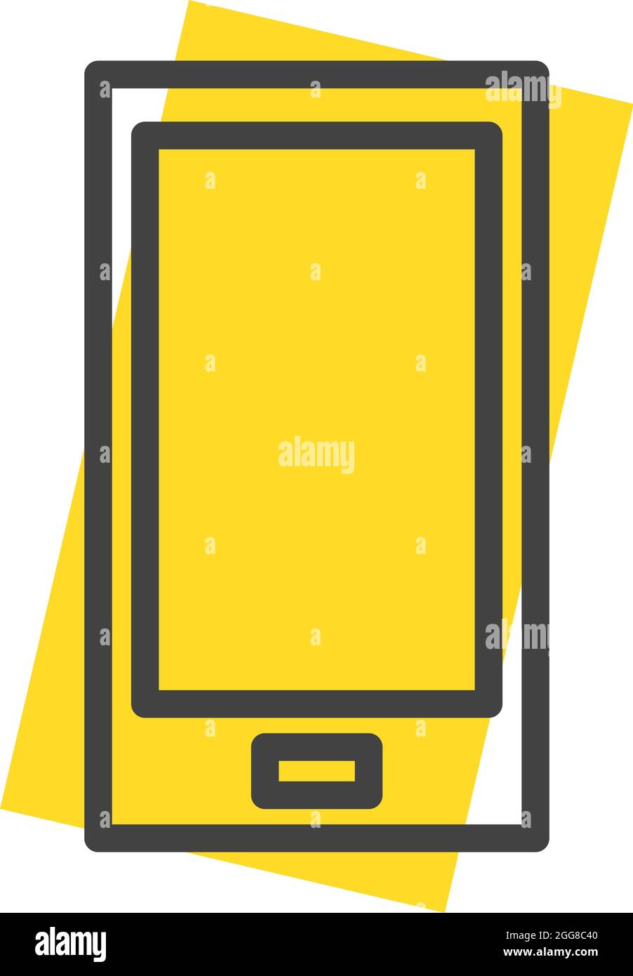 Yellow phone, illustration, vector on a white background Stock Vector ...