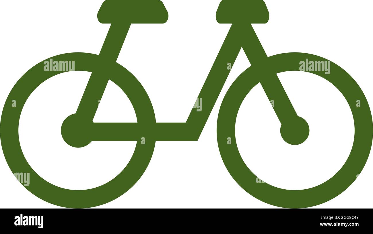 Green bike, illustration, vector on a white background Stock Vector ...