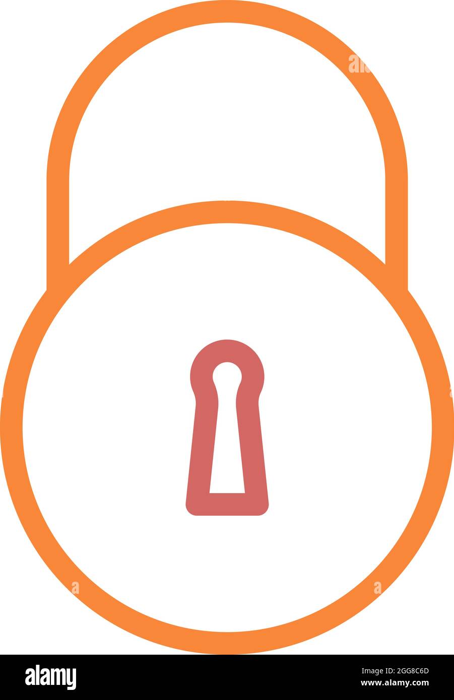 Round lock, illustration, vector on a white background Stock Vector ...