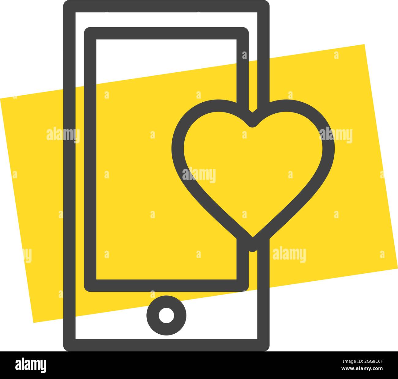 Love over the phone, illustration, vector on a white background Stock ...