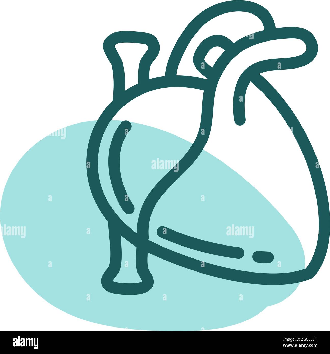 Blue heart, illustration, vector on a white background Stock Vector ...