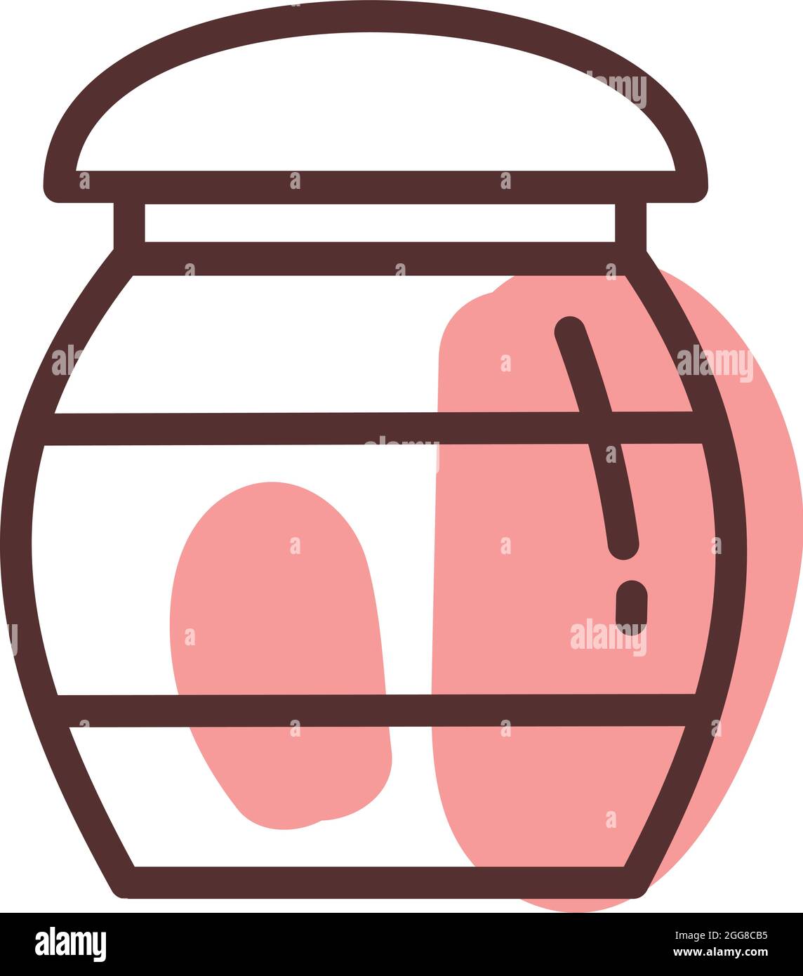 Raspberry jam jar, illustration, vector on a white background Stock ...