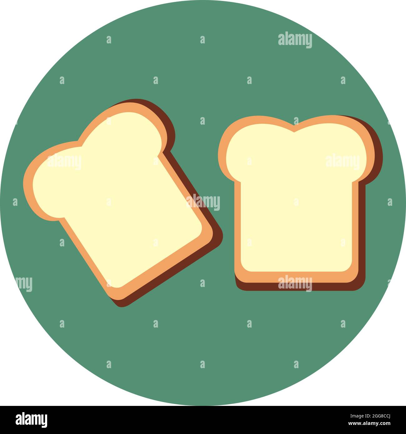 Two slices toast butter Stock Vector Images - Alamy