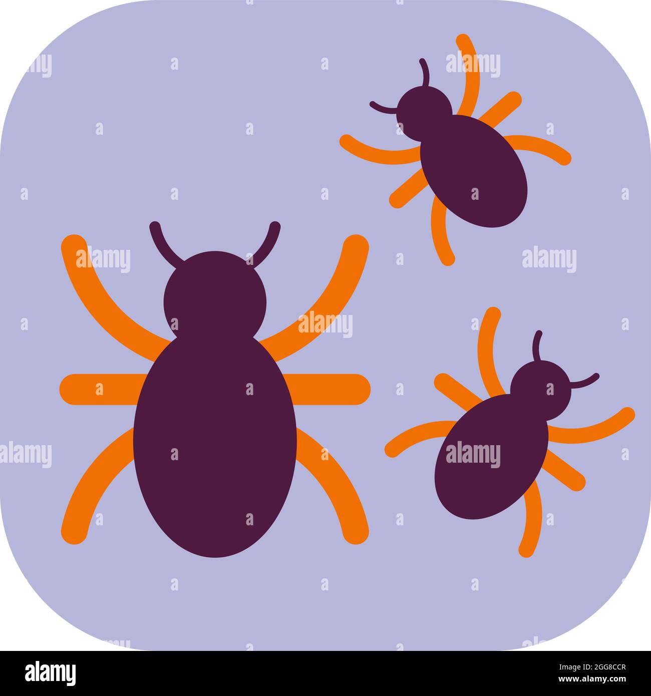 Purple spiders, illustration, vector on a white background Stock Vector ...
