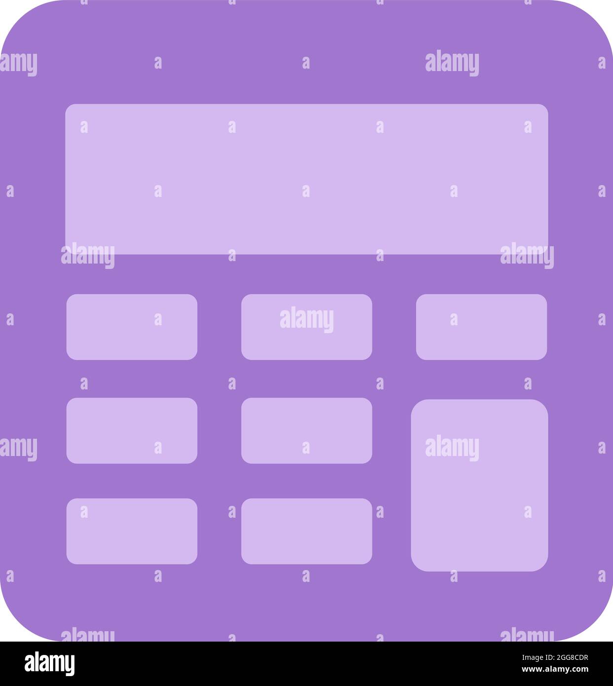 Purple calculator, illustration, vector on a white background Stock ...