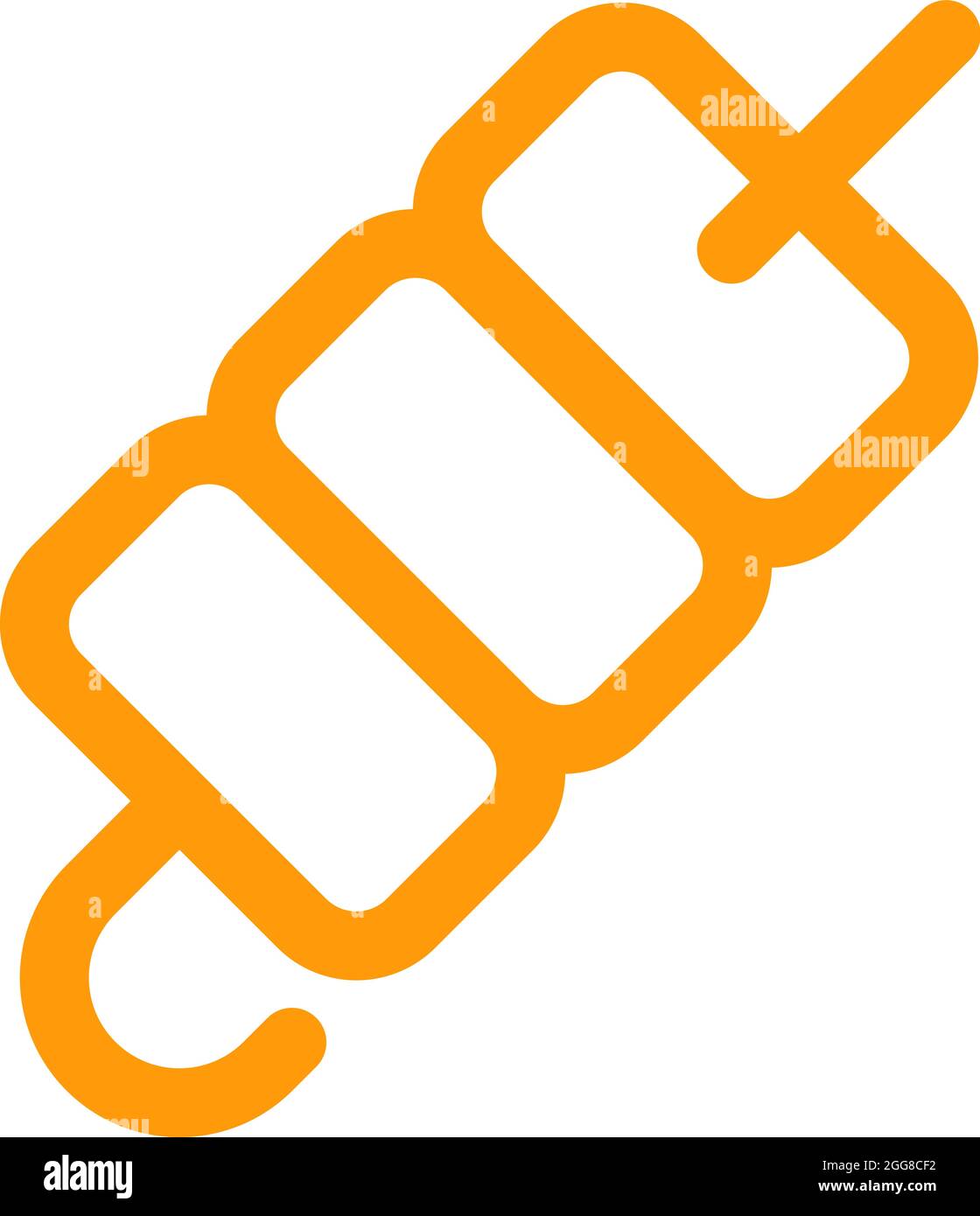 Delicous barbeque on stick, illustration, vector on a white background ...