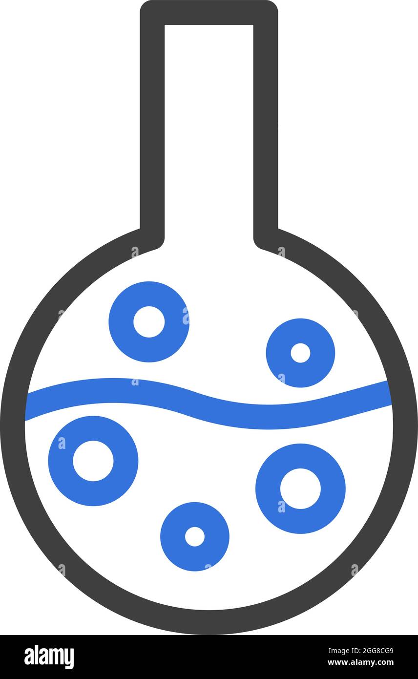 Laboratory bubble bottle, illustration, vector on a white background ...