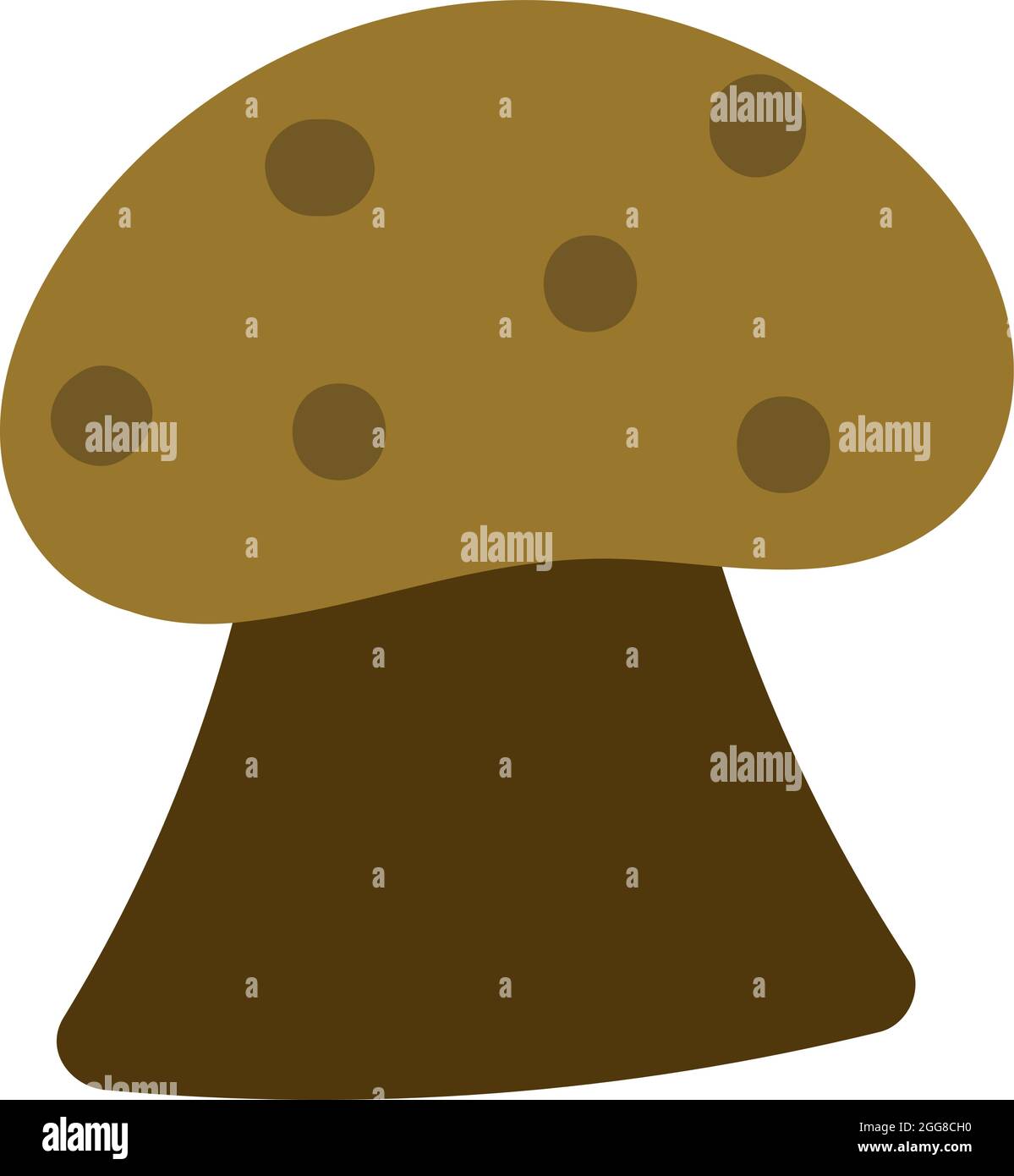 White button mushroom, illustration, vector on a white background Stock ...