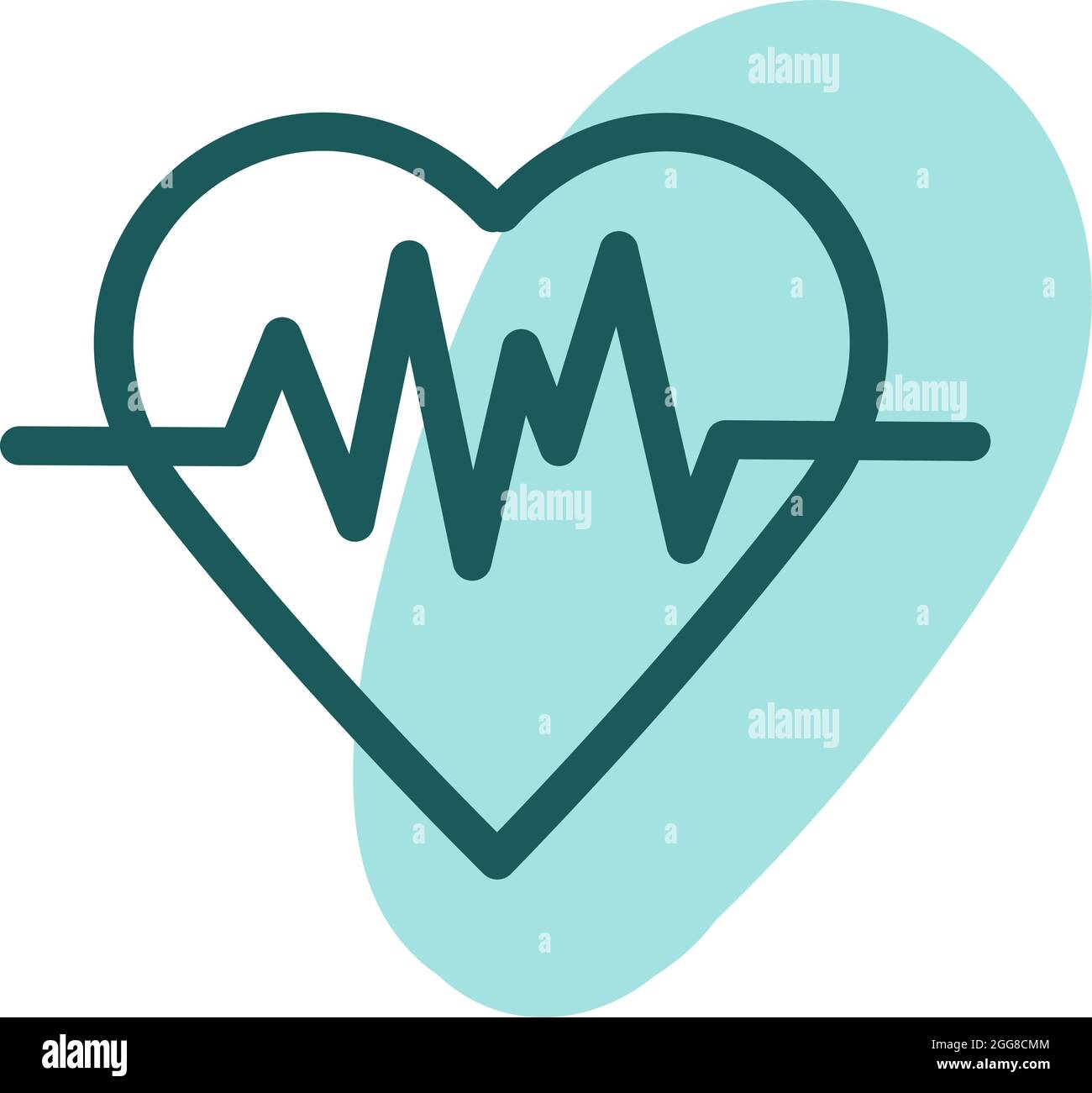 Blue heart beat, illustration, vector on a white background Stock ...