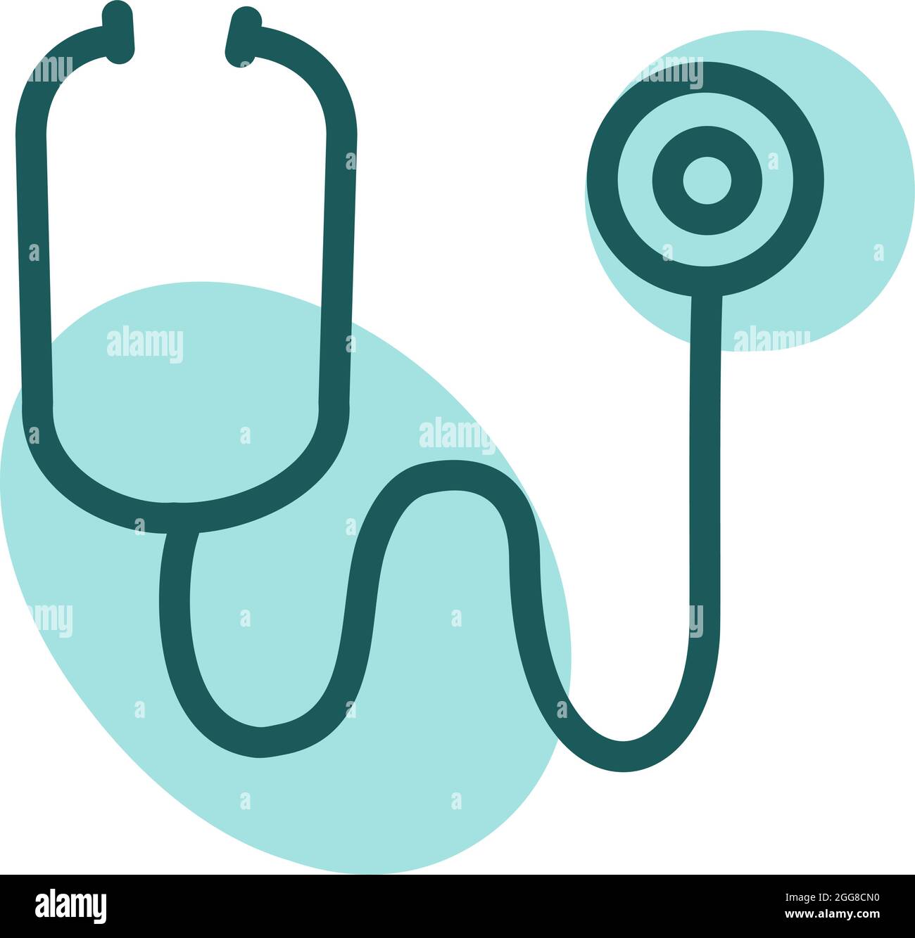 Blue stethoscope, illustration, vector on a white background Stock ...