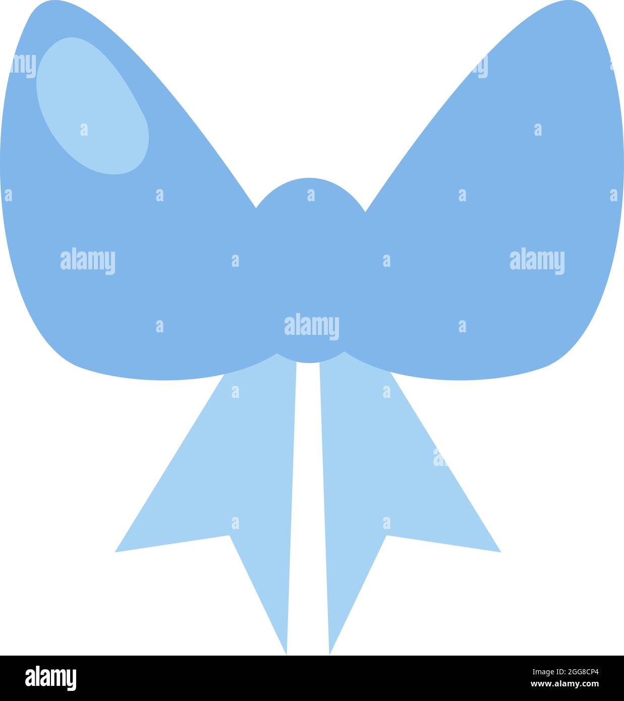 Blue bow, illustration, vector on a white background Stock Vector Image ...