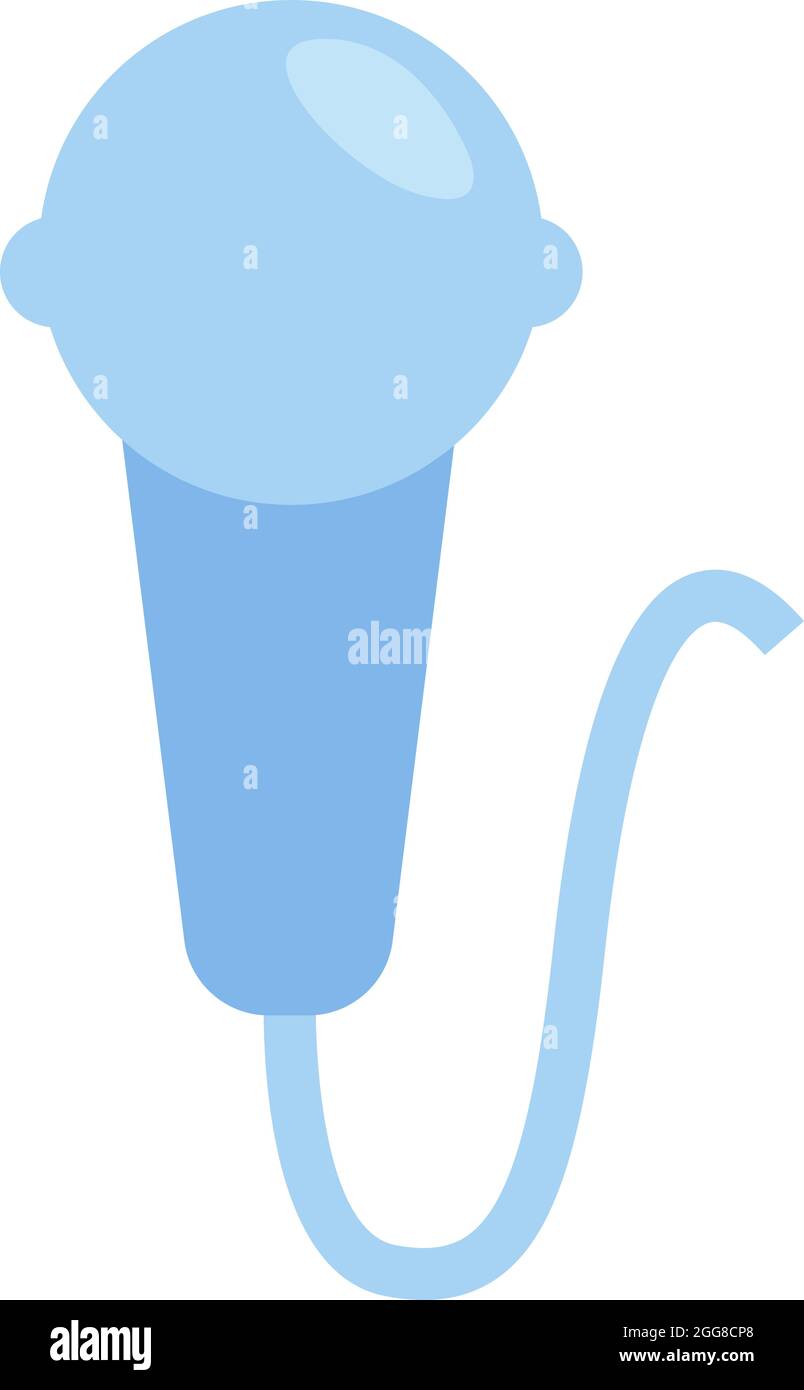 Blue microphone, illustration, vector on a white background Stock ...