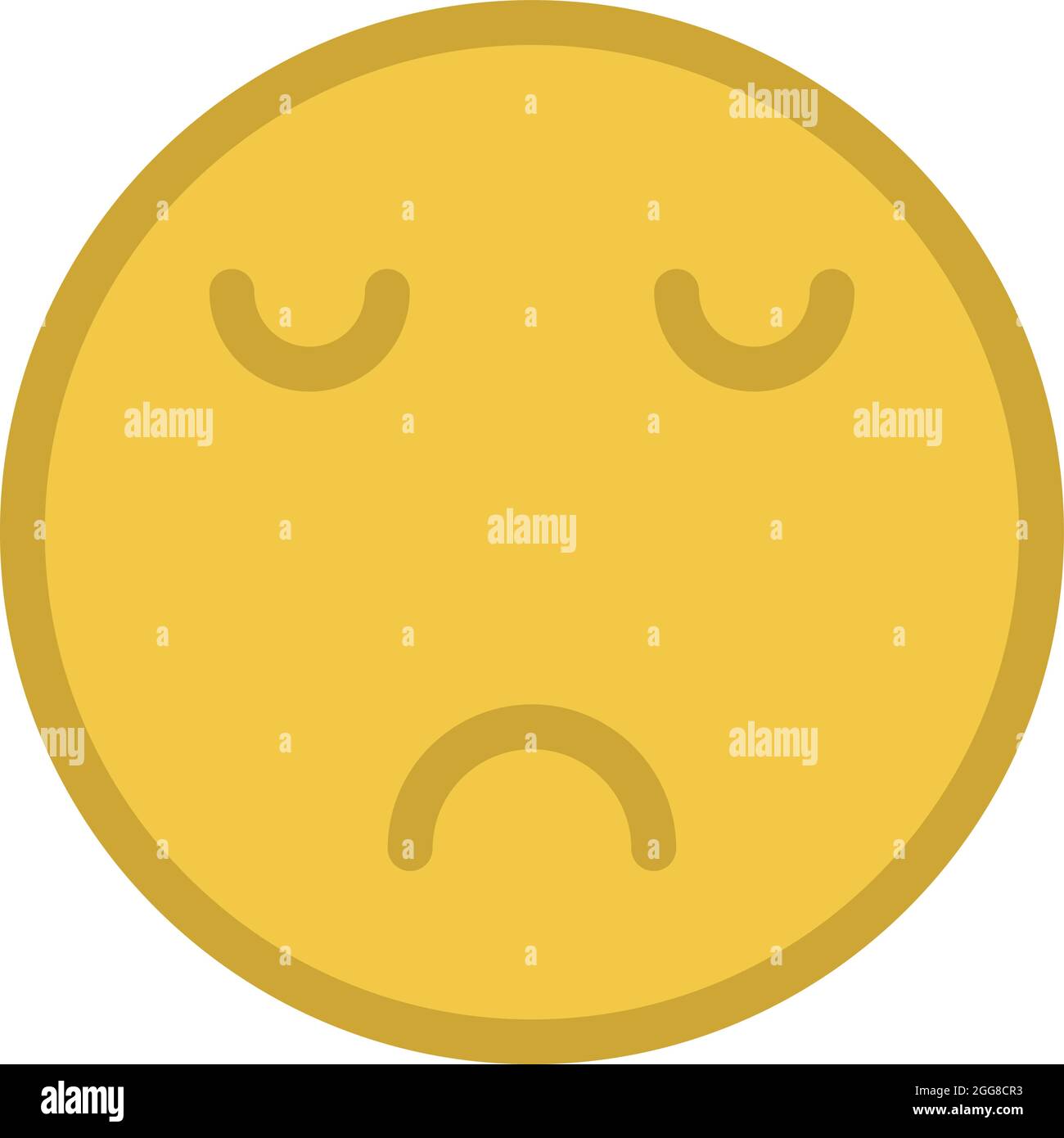 Dull smiley face, illustration, vector on a white background Stock ...