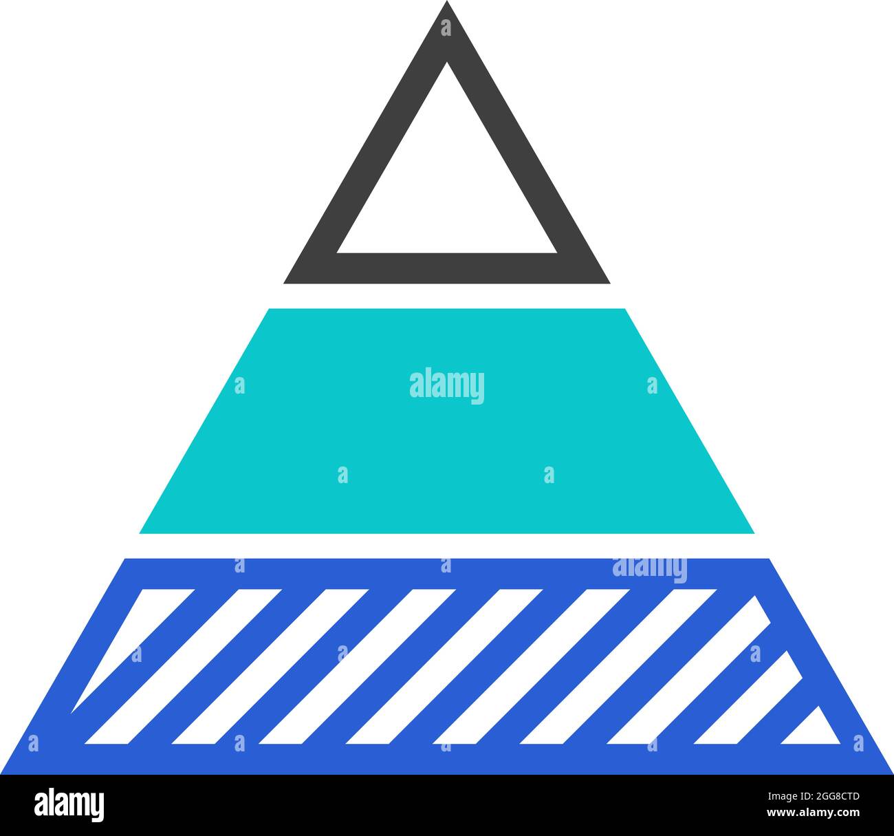 Blue piramid graph, illustration, vector on a white background Stock ...